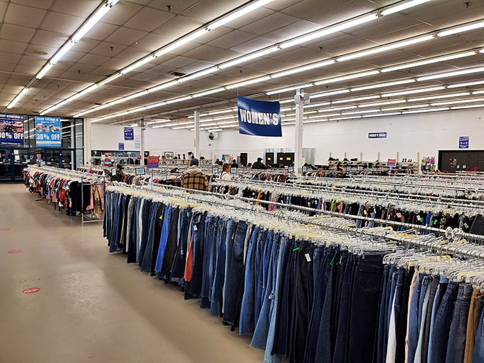 The women's section offers a sea of denim possibilities&mdash;each pair with its own story and each rack a new chapter in your wardrobe's evolution. 