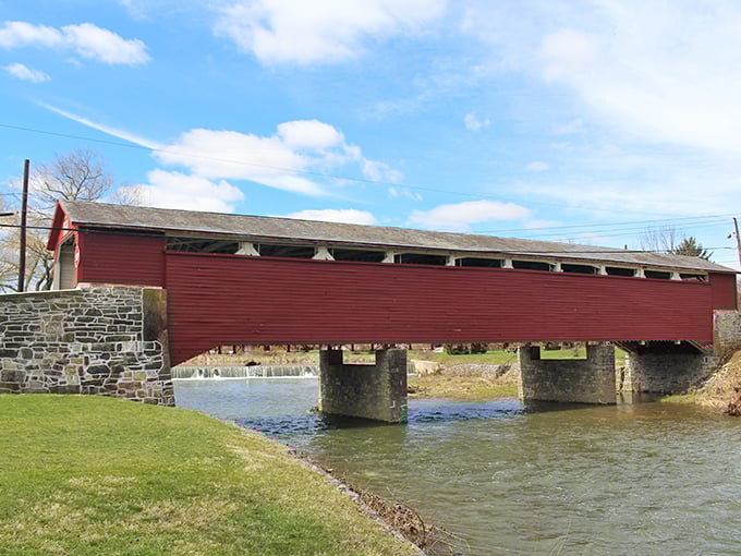 From this vantage point, the bridge looks like it's been perfectly placed by a landscape artist with impeccable taste.