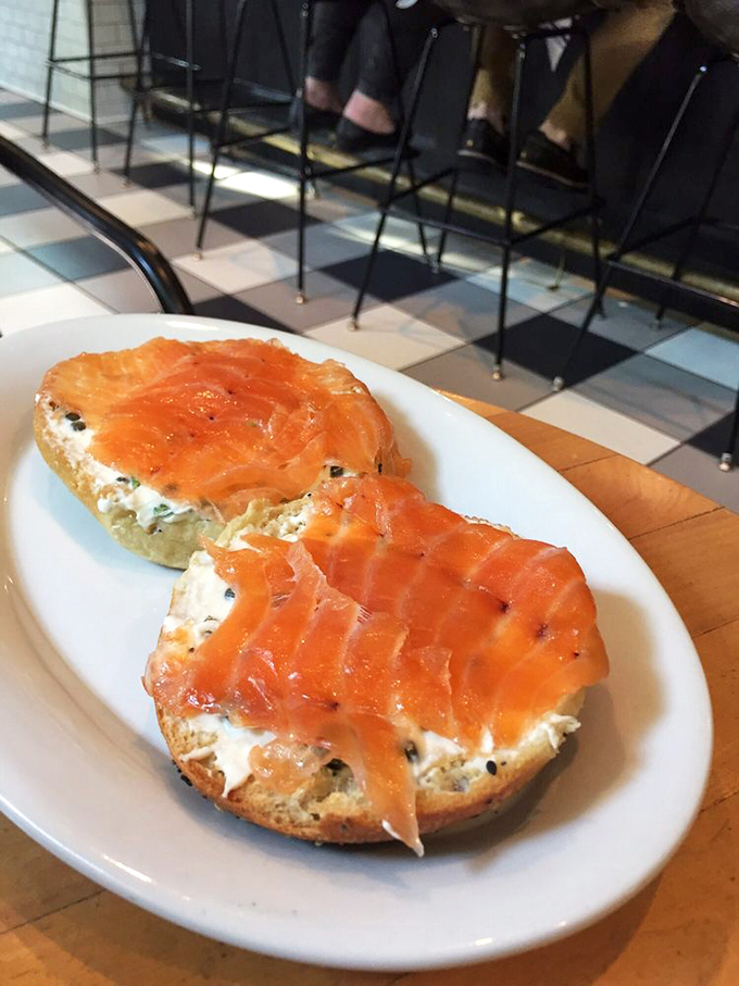 Silky smoked salmon on a fresh bagel with cream cheese&mdash;breakfast's answer to the tuxedo, dressed up and ready to impress.