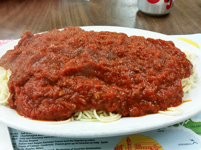 Spaghetti that makes you question why you ever eat anywhere else&mdash;a mountain of pasta beneath an avalanche of rich, robust sauce.