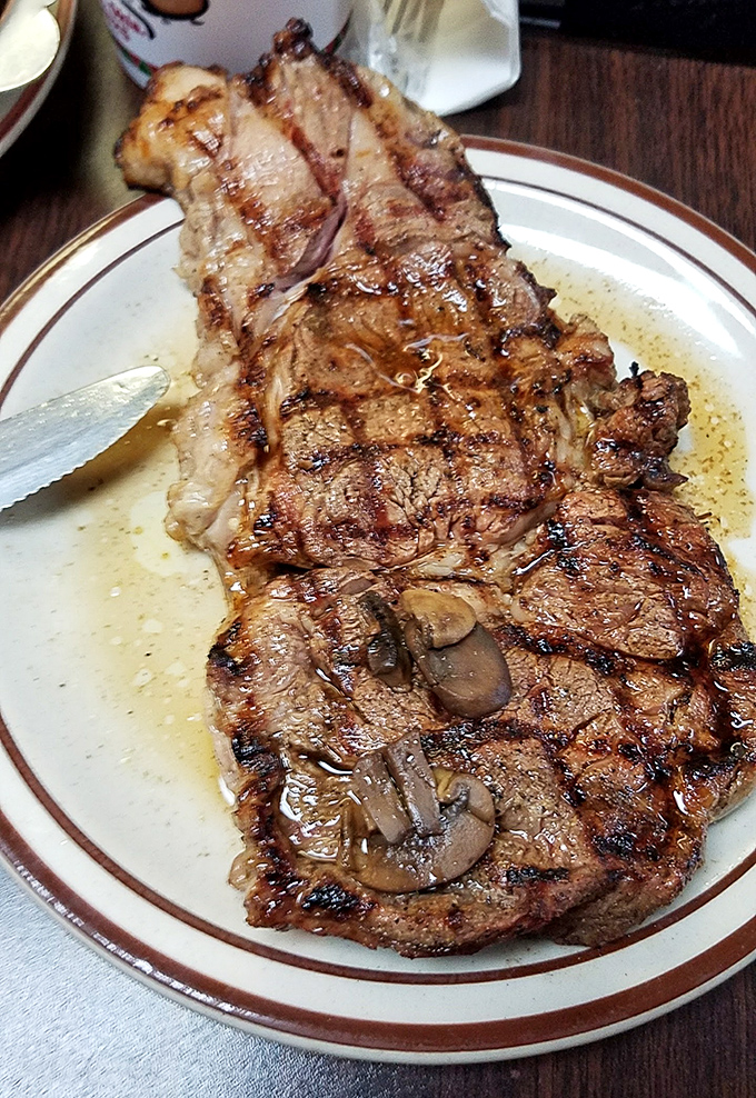 A steak that's been kissed by flame and seasoned with expertise&mdash;simple perfection on a no-nonsense plate.