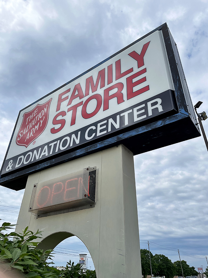 That towering sign ensures you won't miss your destination, visible from practically downtown Grand Rapids.