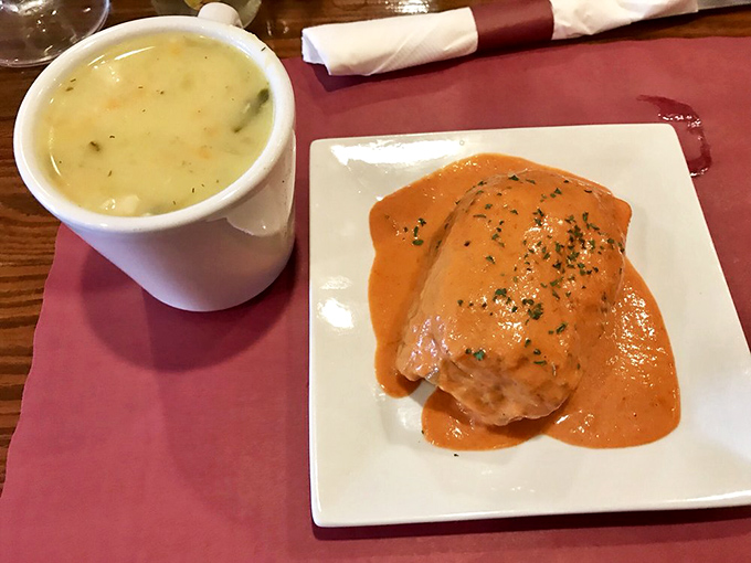 That stuffed cabbage isn't just dinner&mdash;it's a hug on a plate. The vibrant sauce practically sings with tangy, savory notes that dance on your palate.