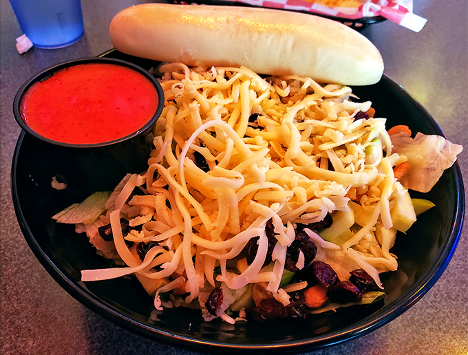 A salad that doesn't apologize for being delicious. With enough cheese and protein to make even salad-skeptics reconsider their life choices. 