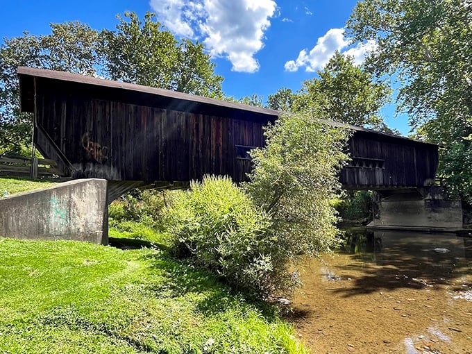 Under clear blue skies, the bridge stands as proudly as it has for generations. Some things just get better with age&mdash;like this bridge and me.