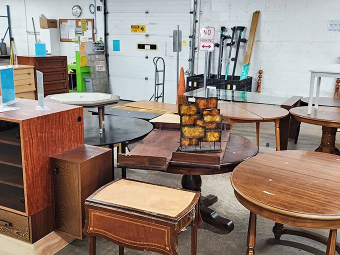 These tables have stories to tell. If wood could talk, that pedestal dining set would share tales of Thanksgiving disasters and homework struggles.