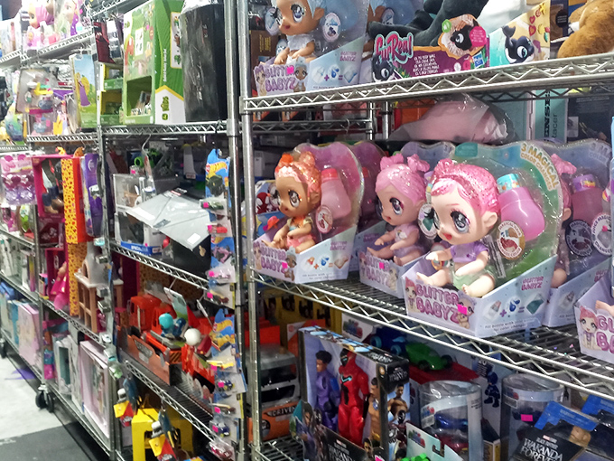 Toy heaven for kids and collectors alike, where nostalgic characters share shelf space with today's popular playthings.