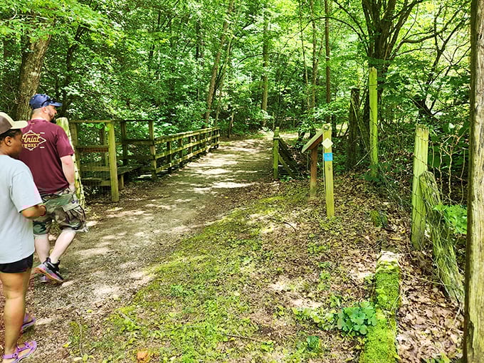 The path to history is rarely this well-maintained. These trails invite exploration beyond the bridge into Catawba County's natural beauty.