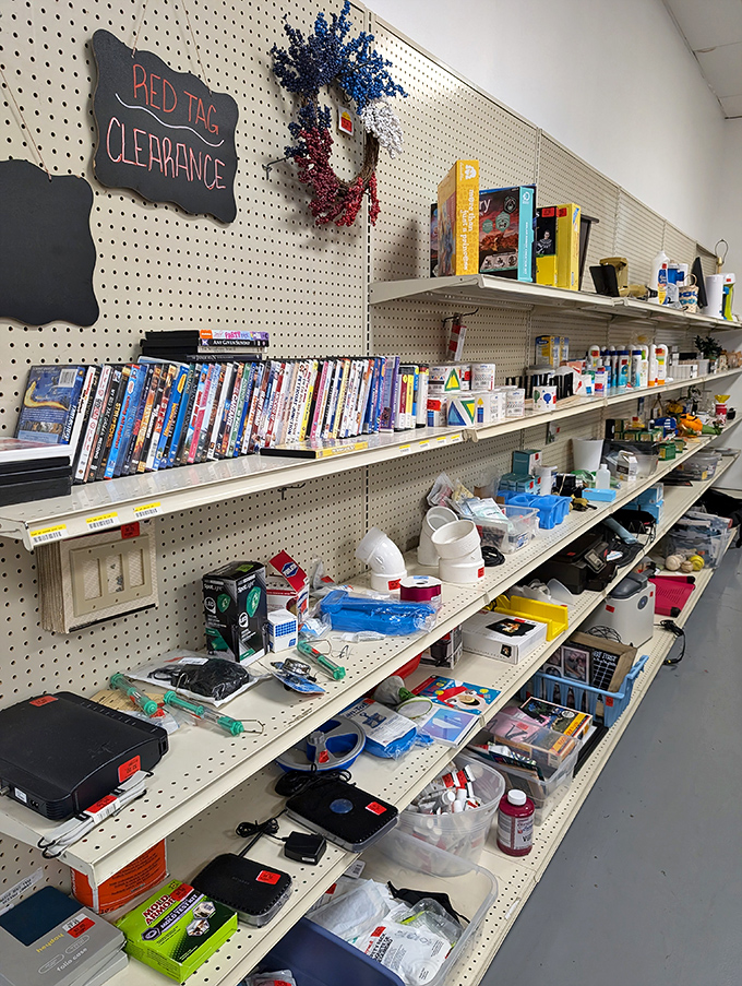 The "red tag clearance" section is where the truly savvy shoppers congregate, like stock traders eyeing the best deals of the day.