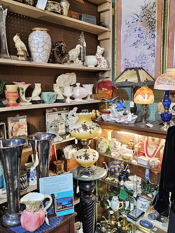 This booth is the "I can't believe they have that!" section &ndash; where porcelain figurines and vintage lamps compete for your attention.