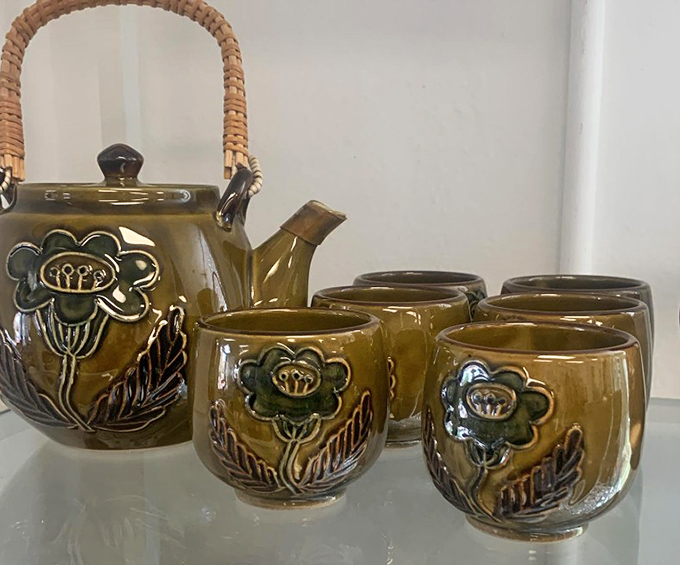 Grandma's special occasion tea set has competition. This vintage Japanese pottery would make even instant tea feel ceremonial.