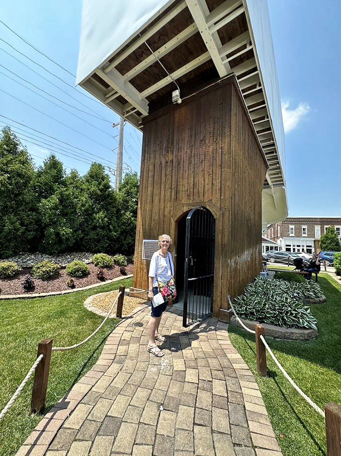 Even the most seasoned travelers stand in awe at the base of this postal behemoth. It's not every day you feel dwarfed by office supplies.