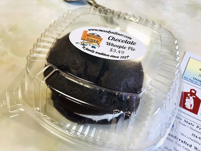 Whoopie pies packaged to travel, ready to accompany you on your journey or disappear before you leave the parking lot. 