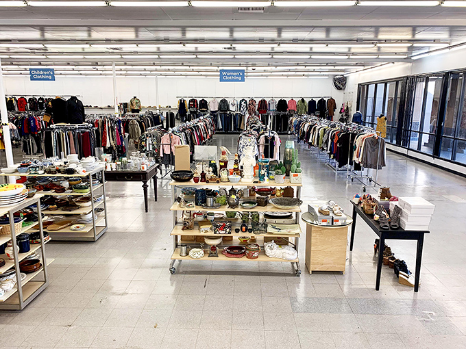 Department store organization with yard sale prices! The housewares section offers everything from serving platters to that perfect accent piece.