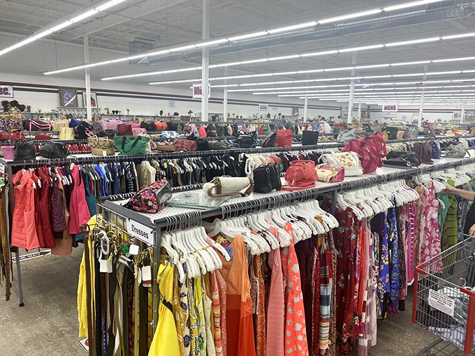 A rainbow of fashion possibilities where yesterday's trends await their comeback. Like archaeological layers of style, just better organized.