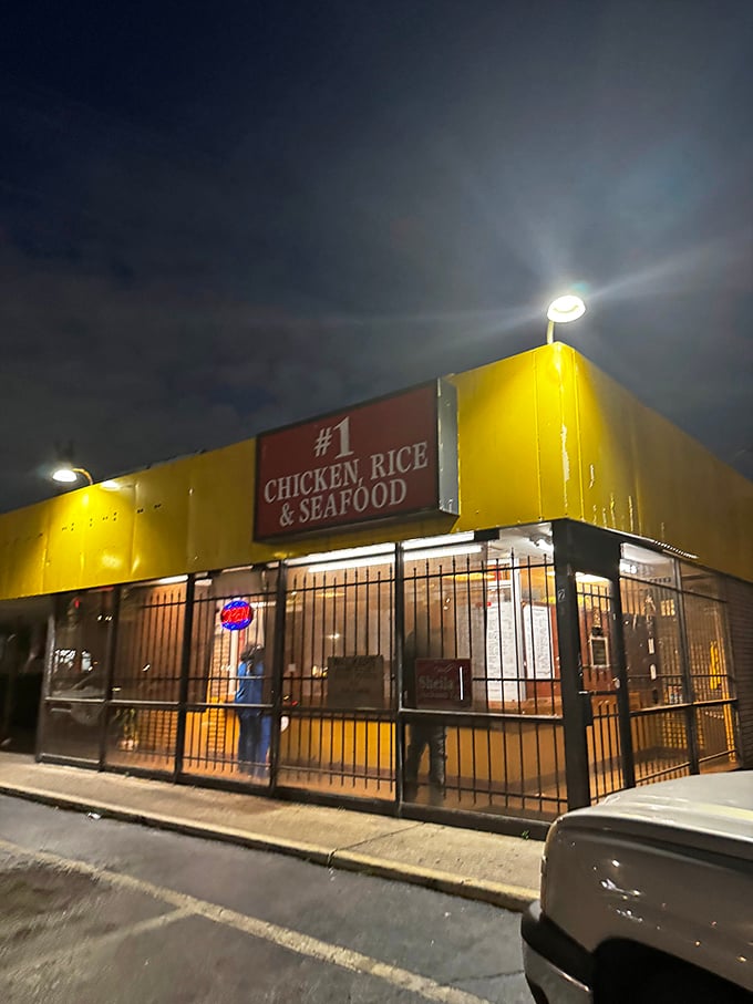 That bright yellow glow isn't just a beacon &ndash; it's Houston's signal that exceptional chicken awaits inside. 