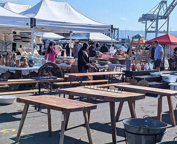 Alameda's waterfront setting adds maritime magic to this monthly gathering of California's finest antique dealers and collectors.
