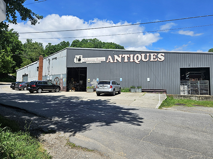 The Tobacco Barn's utilitarian exterior gives little hint of the wonderland of Appalachian treasures and mountain craftsmanship inside.