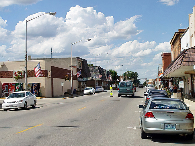 Main Street moves at buggy speed here, where progress is measured in handmade furniture, not horsepower.