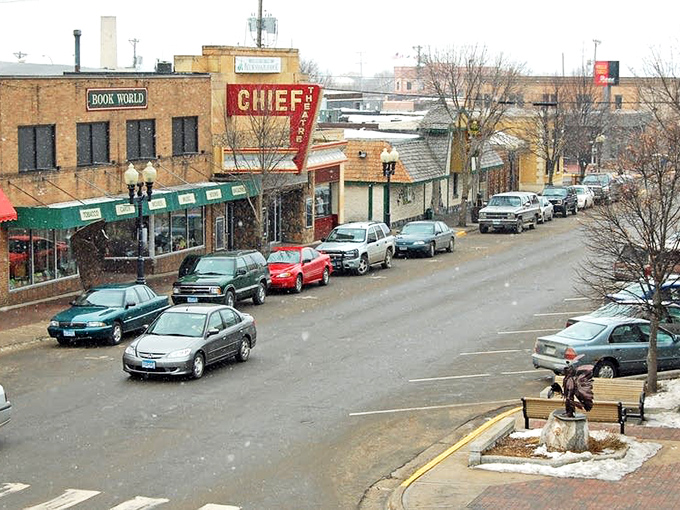 Bemidji&rsquo;s downtown blends historic charm with local character, where landmarks like the Chief Theatre keep the town&rsquo;s story alive.