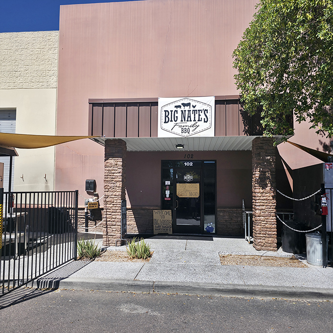 Pink never looked so appetizing - this colorful spot serves up serious BBQ with serious heart.