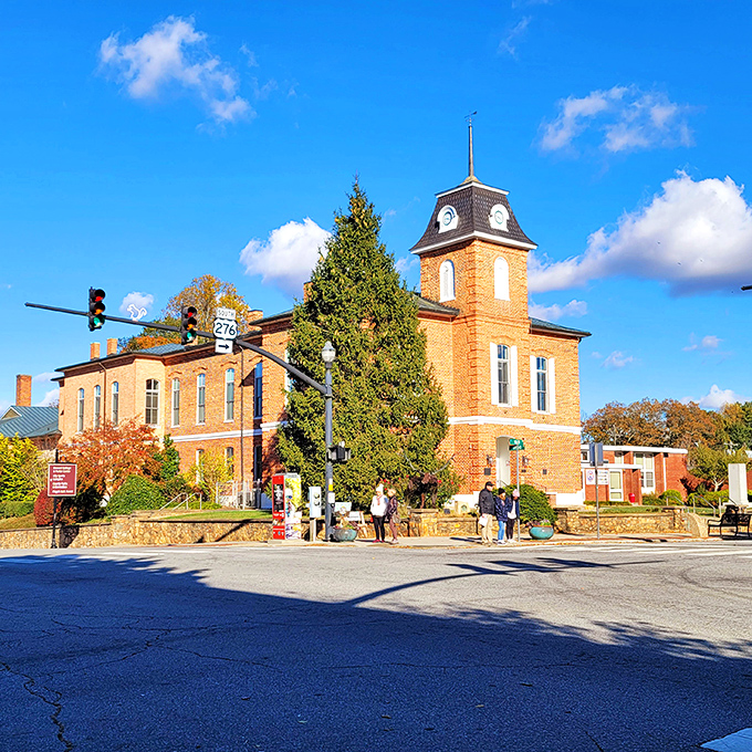 Historic courthouse stands proud, watching over generations of mountain folk and their stories.