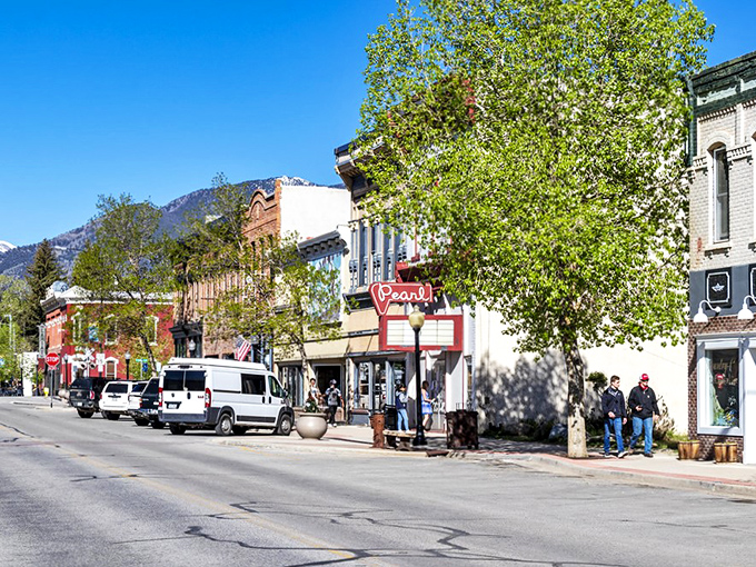 Buena Vista's Main Street offers front-row seats to the Collegiate Peaks' daily light show performance.
