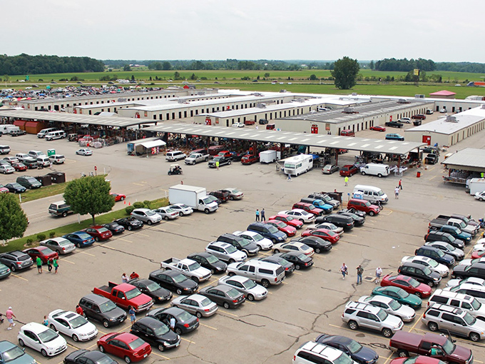 This massive outdoor spread makes shopping feel like exploring a small town made entirely of treasures.