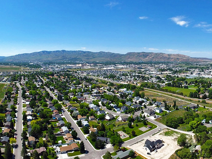 Chubbuck's neighborhoods sprawl peacefully beneath mountain views, where affordable living meets natural beauty perfectly.