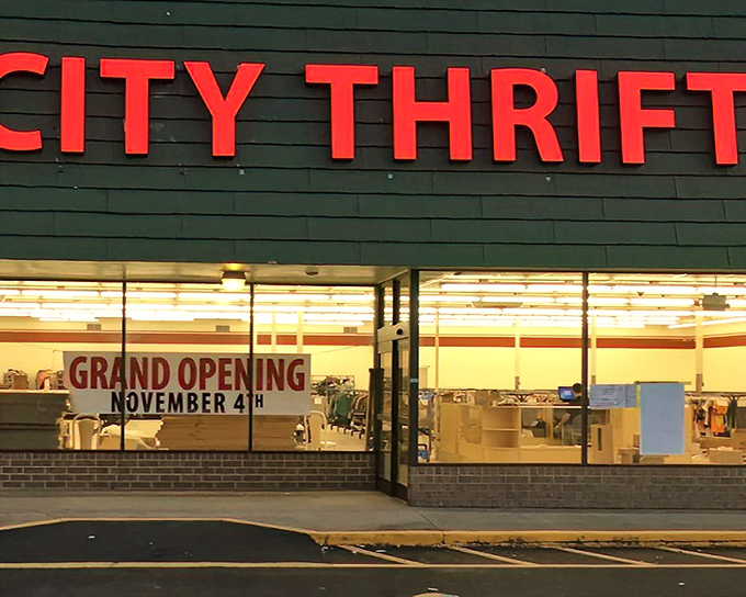 City Thrift's bold red letters announce serious business for those seeking urban treasure hunting.