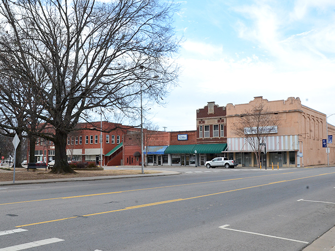 Clarksville's main street stretches out with the confidence of a town that knows its own worth. 