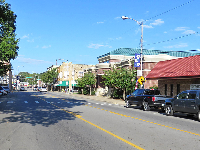 Clarksville's main street buzzes with university town energy while keeping that authentic Arkansas river valley charm.
