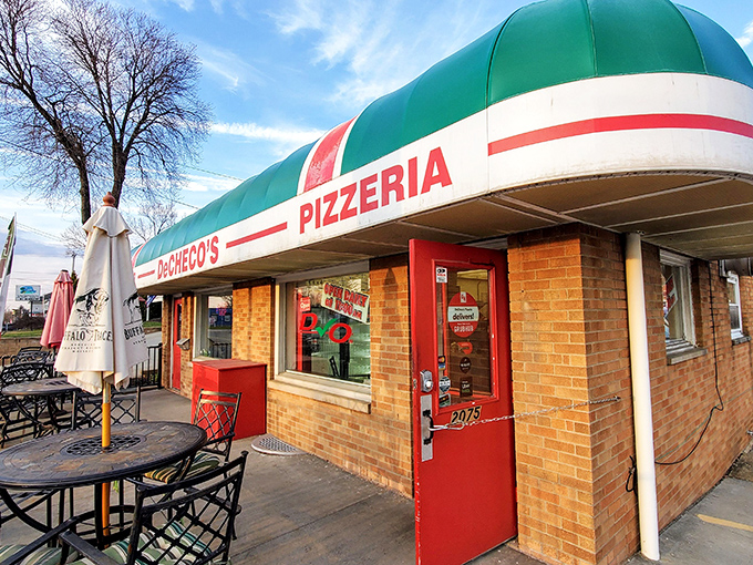 DeCheco's Pizzeria: That Italian-flag awning and cozy outdoor seating turn pizza night into a mini European vacation in Akron.