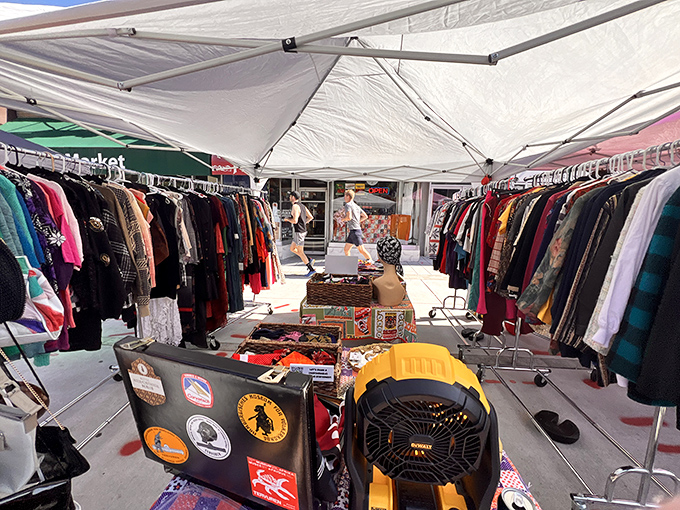 Vintage fashion heaven! Del Ray's racks burst with decades of style waiting for their second act.