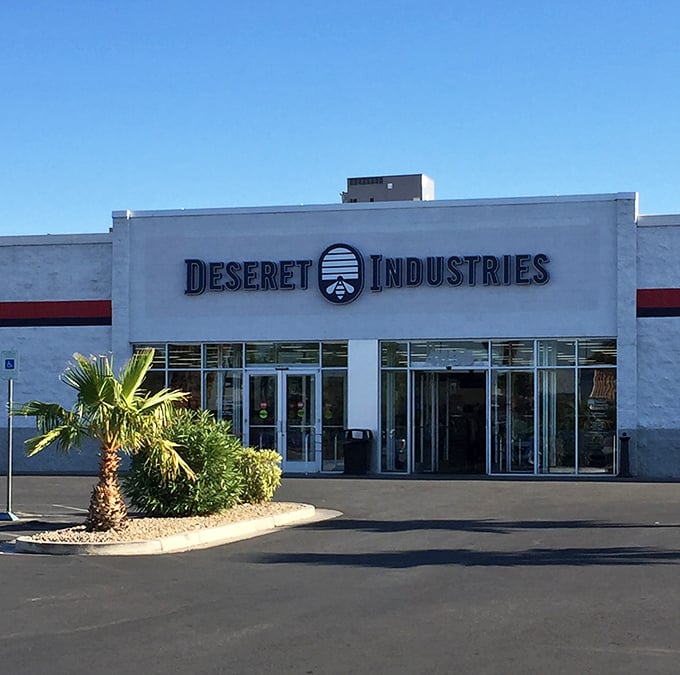 Deseret Industries' clean, modern exterior promises an organized treasure hunt inside. No desert mirage here!