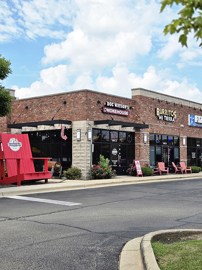 Doc Watson's brick exterior and giant red chair are like barbecue's version of a throne &ndash; you'll feel like royalty after tasting what's inside.
