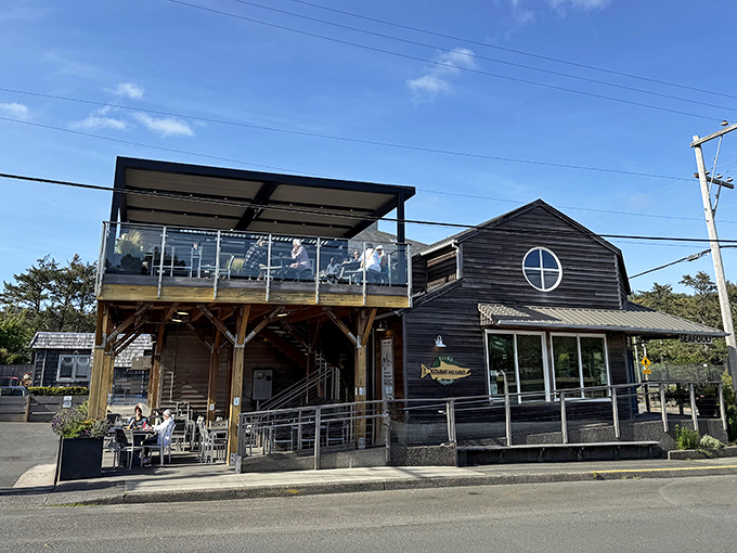 Ecola's blue facade and seafood market vibe promises an authentic taste of Oregon's coastal bounty.