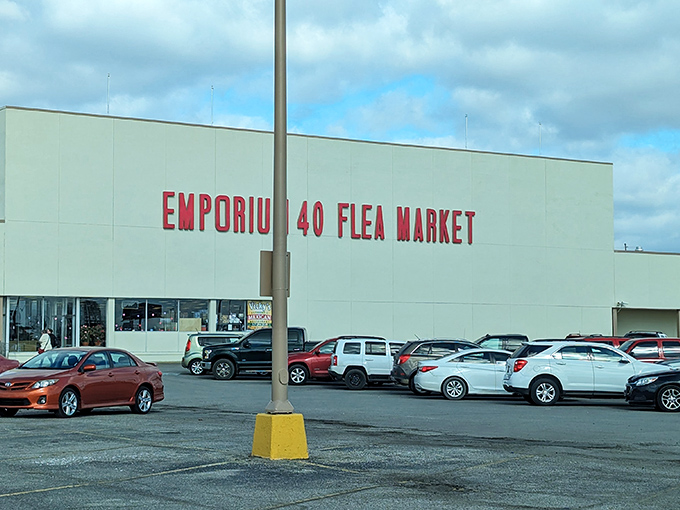 When a flea market needs this much space, you know serious treasure hunting adventures await inside.