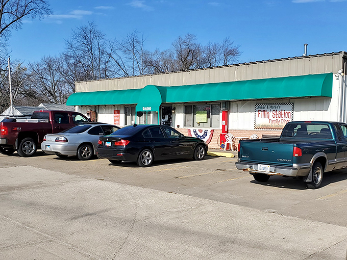The Fillin' Station's simple green awning hides a treasure trove of homestyle cooking that fuels both body and soul.