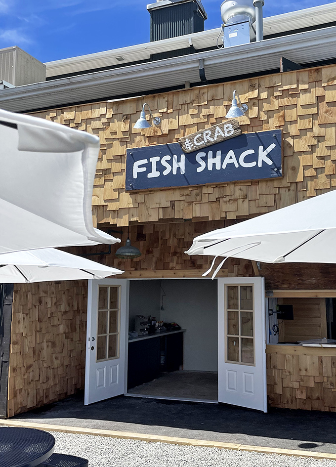 Fish & Crab Shack's cedar shingle exterior blends seamlessly with Port Angeles' coastal vibe and maritime heritage.