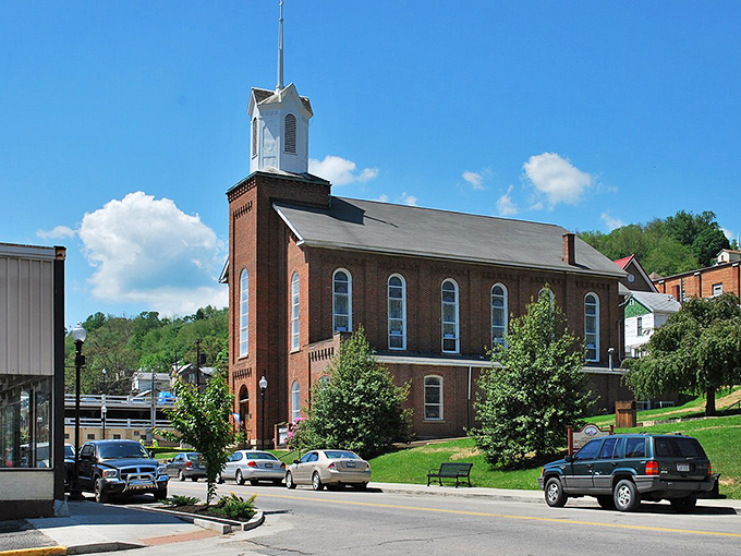 Grafton's brick buildings stand proud like guardians of affordable mountain town living.