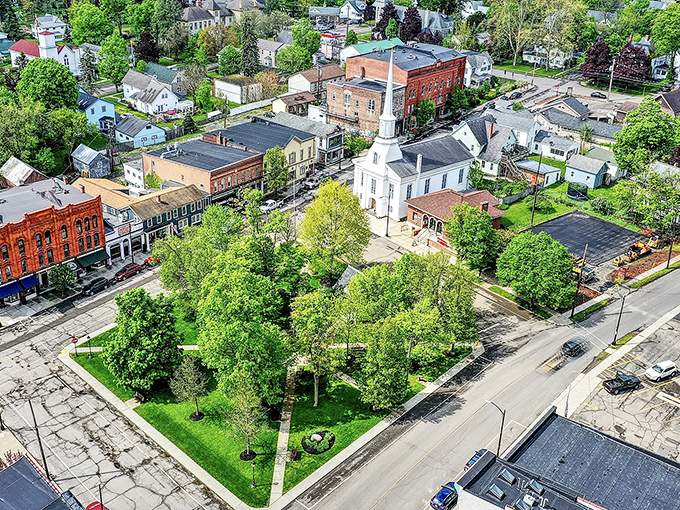 Hammondsport's town square provides the perfect spot for picnics while surrounded by Finger Lakes beauty.