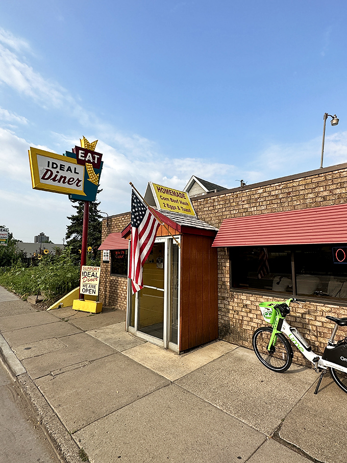 The sunny yellow exterior and vintage "EAT" sign are like a breakfast beacon calling you to one of Minneapolis's most beloved counters.