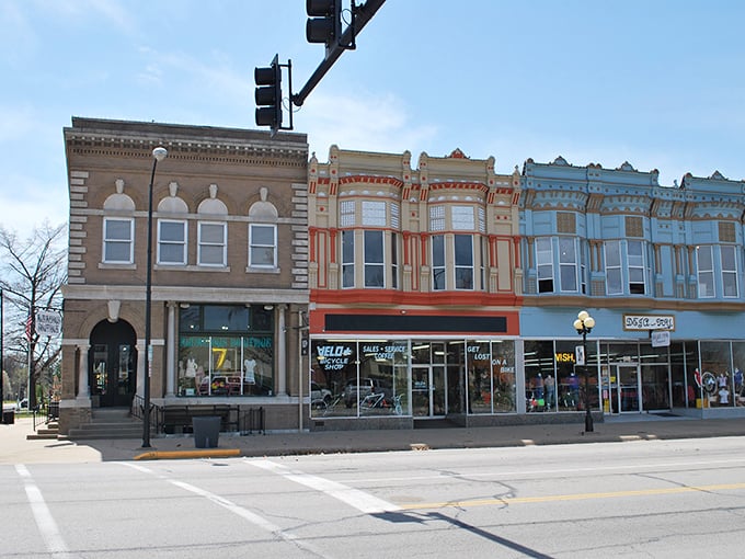 Iola's downtown architecture mixes practical Midwest sensibility with just enough decorative flair to keep things visually interesting and delightful.