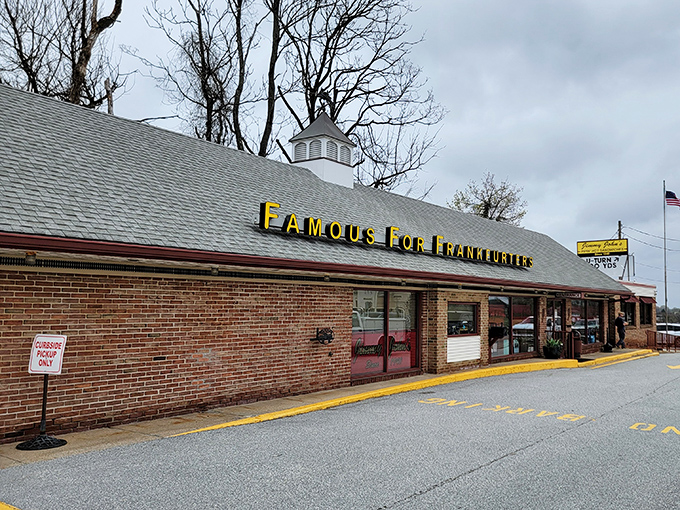 Classic brick storefront that's been keeping the "pipin' hot" promise longer than most chains existed.