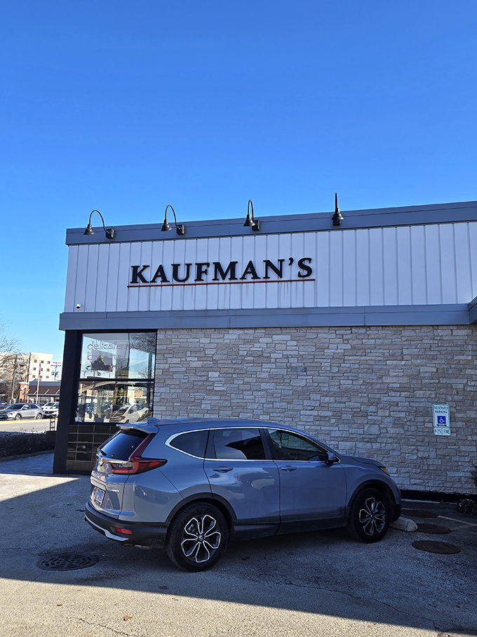 Modern meets traditional! Kaufman's sleek exterior houses old-world deli treasures that would make your grandmother proud.