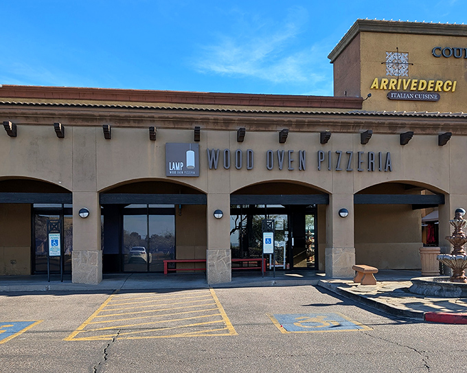 Contemporary architecture houses ancient wood-fired techniques in this Scottsdale pizza paradise.