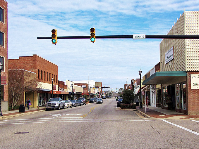 Downtown Laurinburg stretches out invitingly, promising local shops where people remember your name and actually mean their greetings.