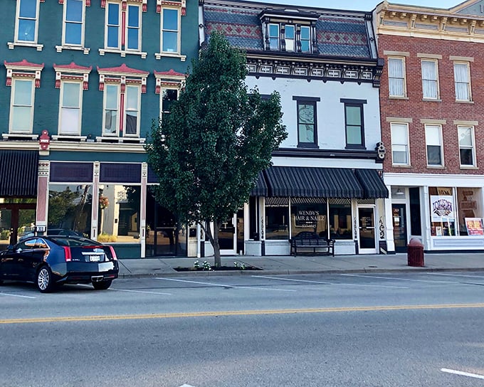 Historic storefronts line Lawrenceburg's charming downtown, where every building tells a story of Tennessee's past.