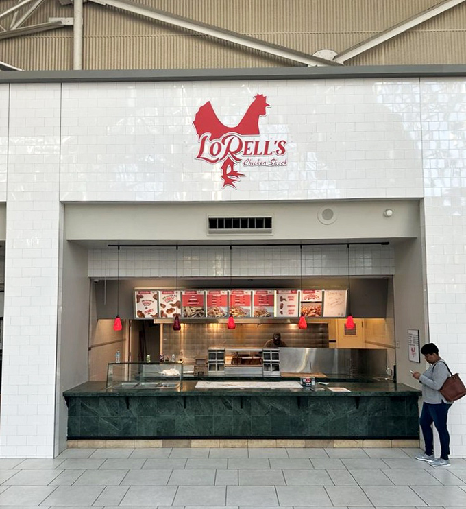 LoRell's sleek food court setup might surprise you, but the soul-satisfying chicken will make you forget you're in a mall.